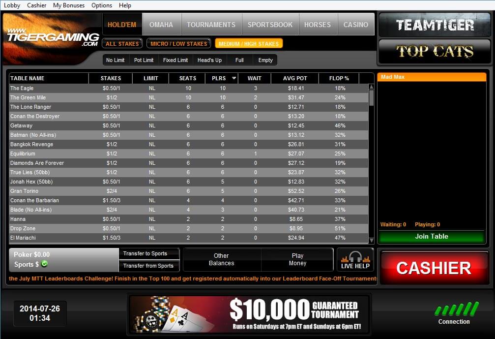 Tigergaming Poker Review - VIP-Grinders.com