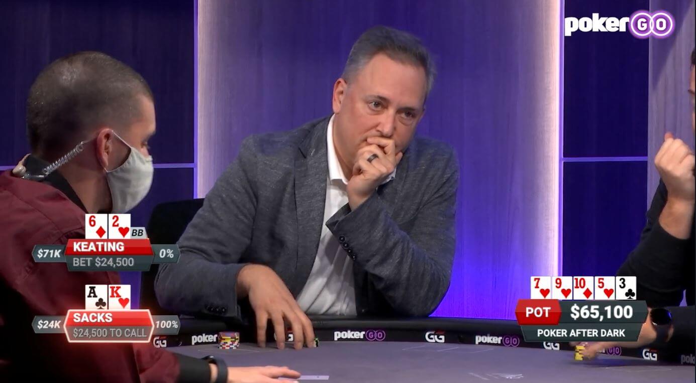 Alan Keating's gutsy $65,100 bluff with 62o on Poker After Dark