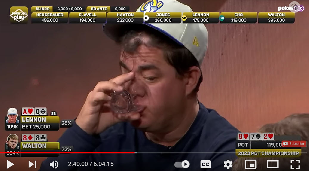 Drunk Poker Player Jeff Lennon Ruins PGT Championship Finale